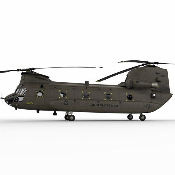 ch-47 chinook transport helicopter 3d model