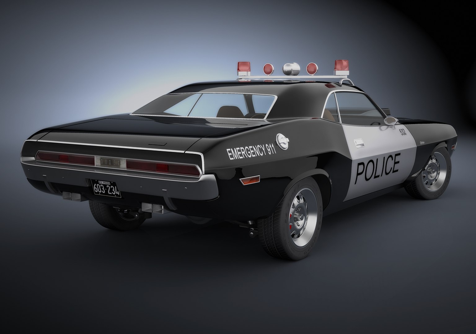 dodge challenger police 3d max