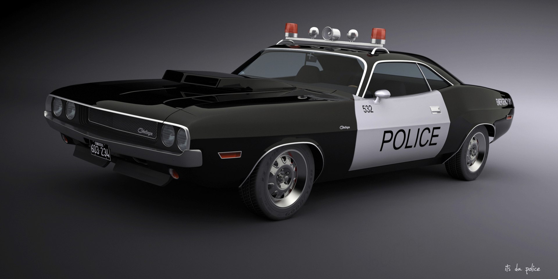 dodge challenger police 3d max