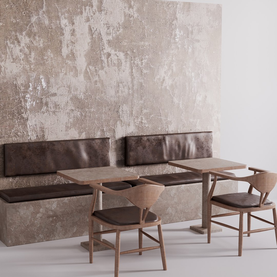 3D Cafe Seating Area Model - TurboSquid 2340628