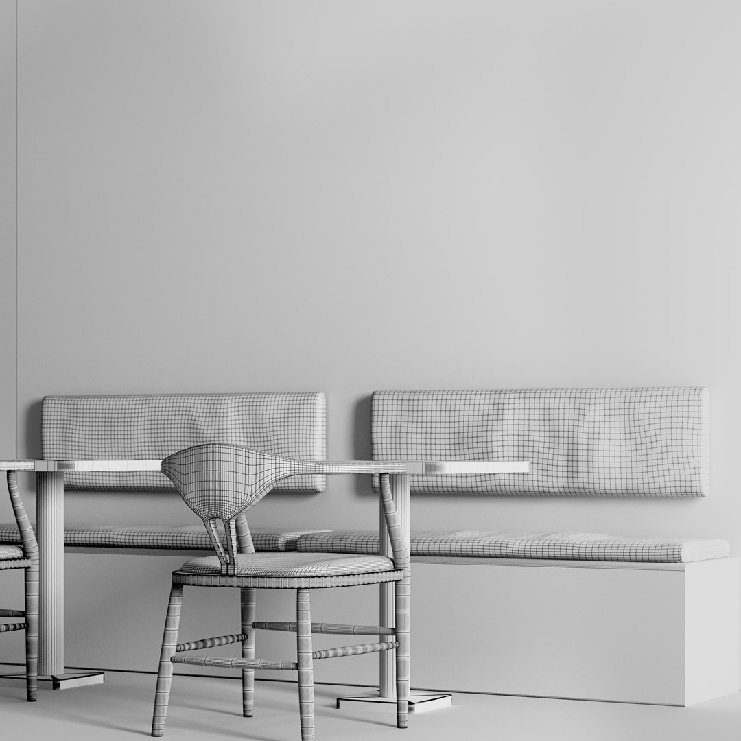 3D Cafe Seating Area Model - TurboSquid 2340628
