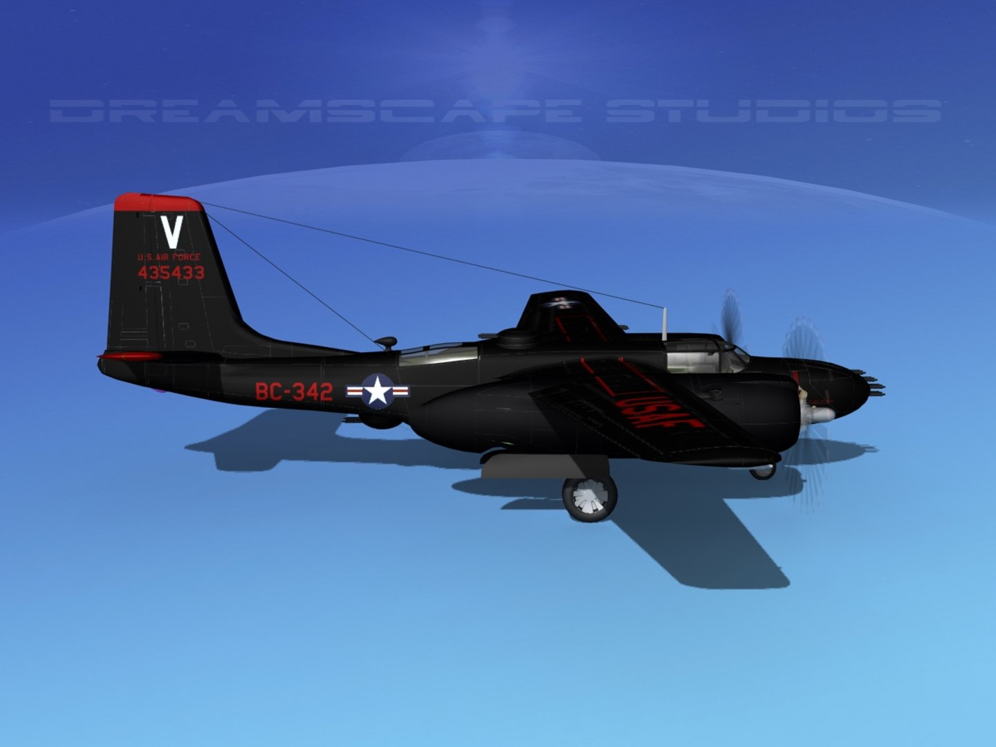 Douglas B-26b B-26 Bomber 3d Model