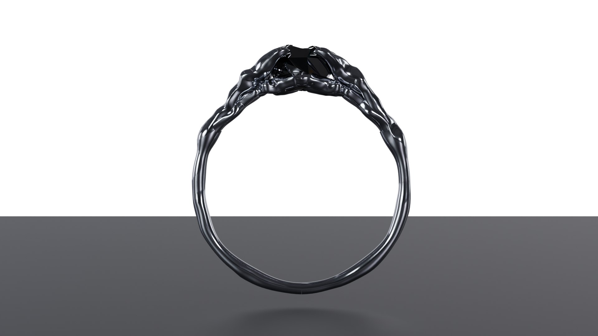 3D Abstract Ring With Black Tourmaline - TurboSquid 2257793