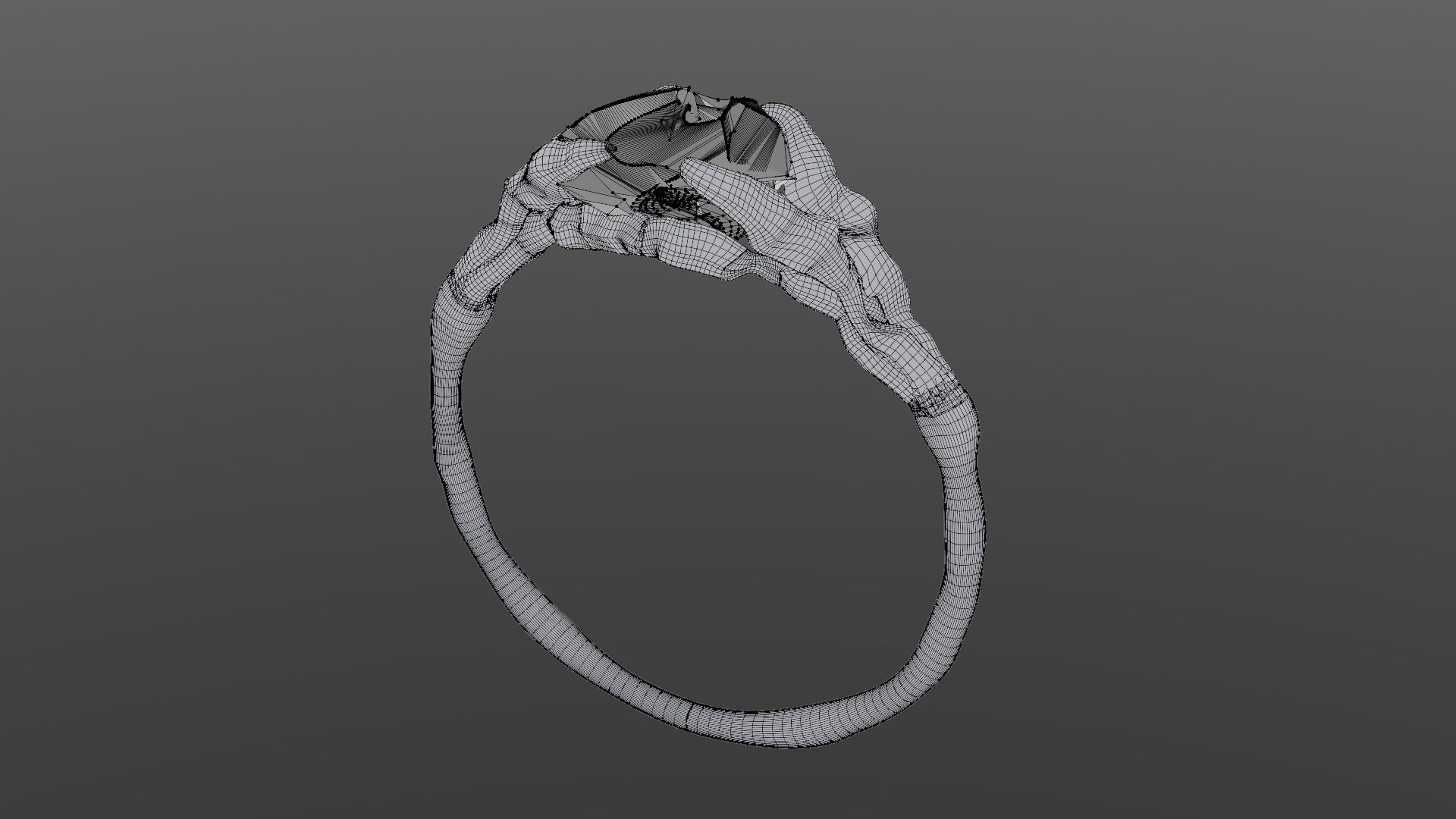 3D Abstract Ring With Black Tourmaline - TurboSquid 2257793