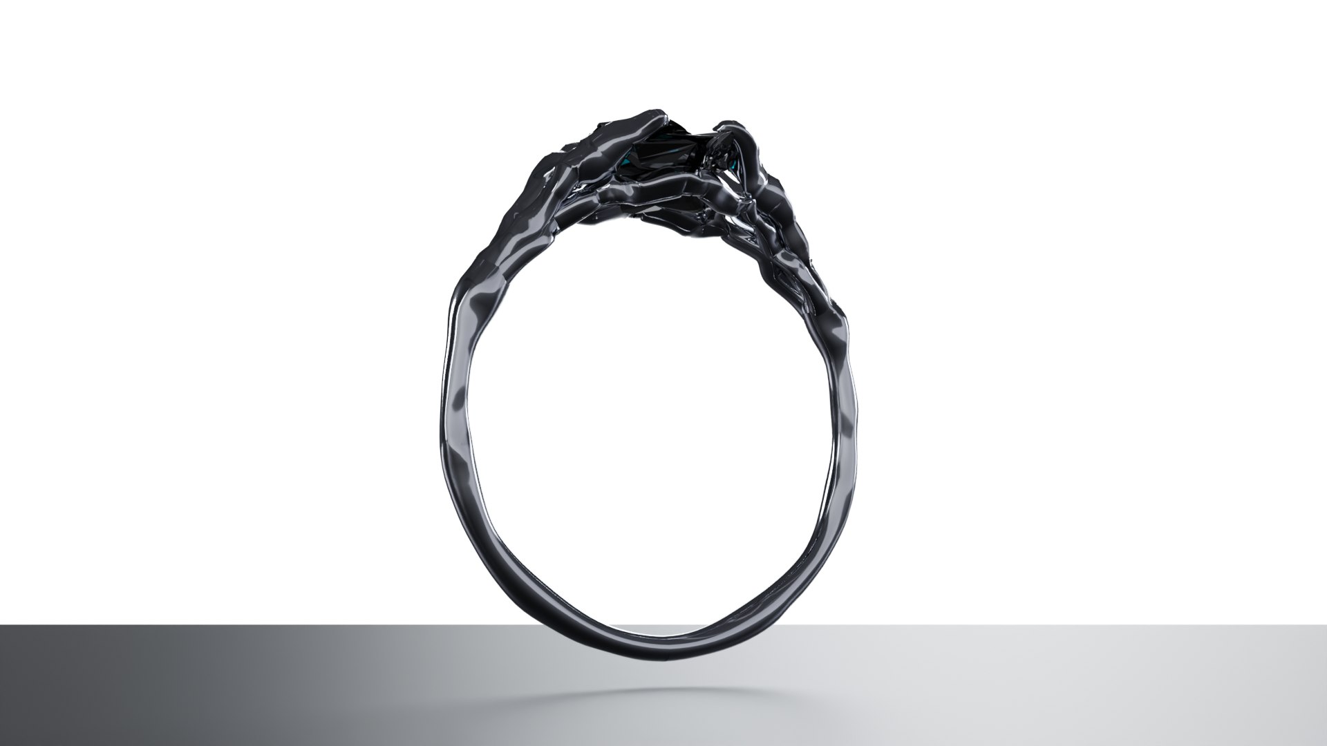 3D Abstract Ring With Black Tourmaline - TurboSquid 2257793