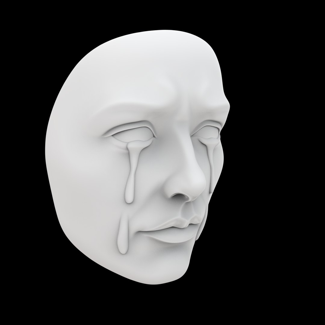 哭泣面具3D打印模型3D模型 - TurboSquid 2485238