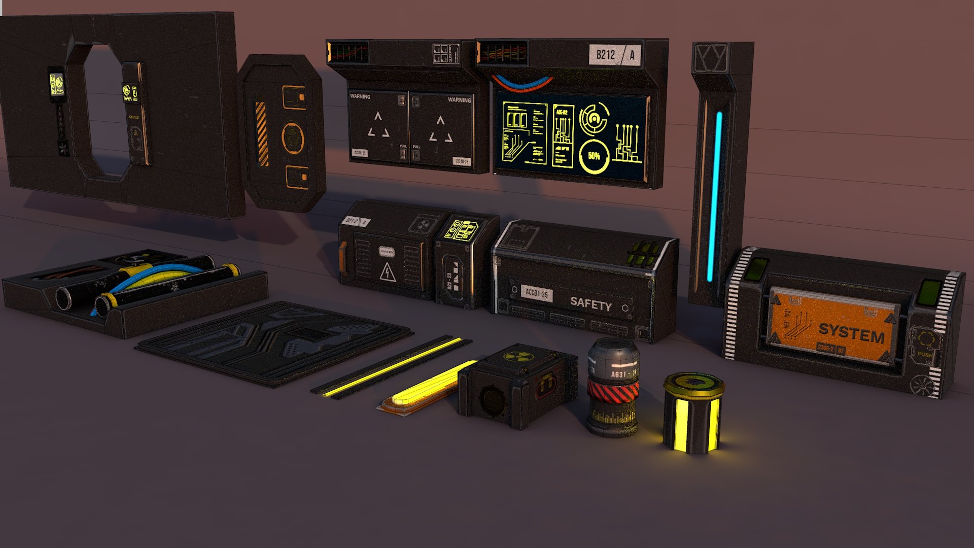 3D Sci Fi Modular Corridor - TurboSquid 2011602