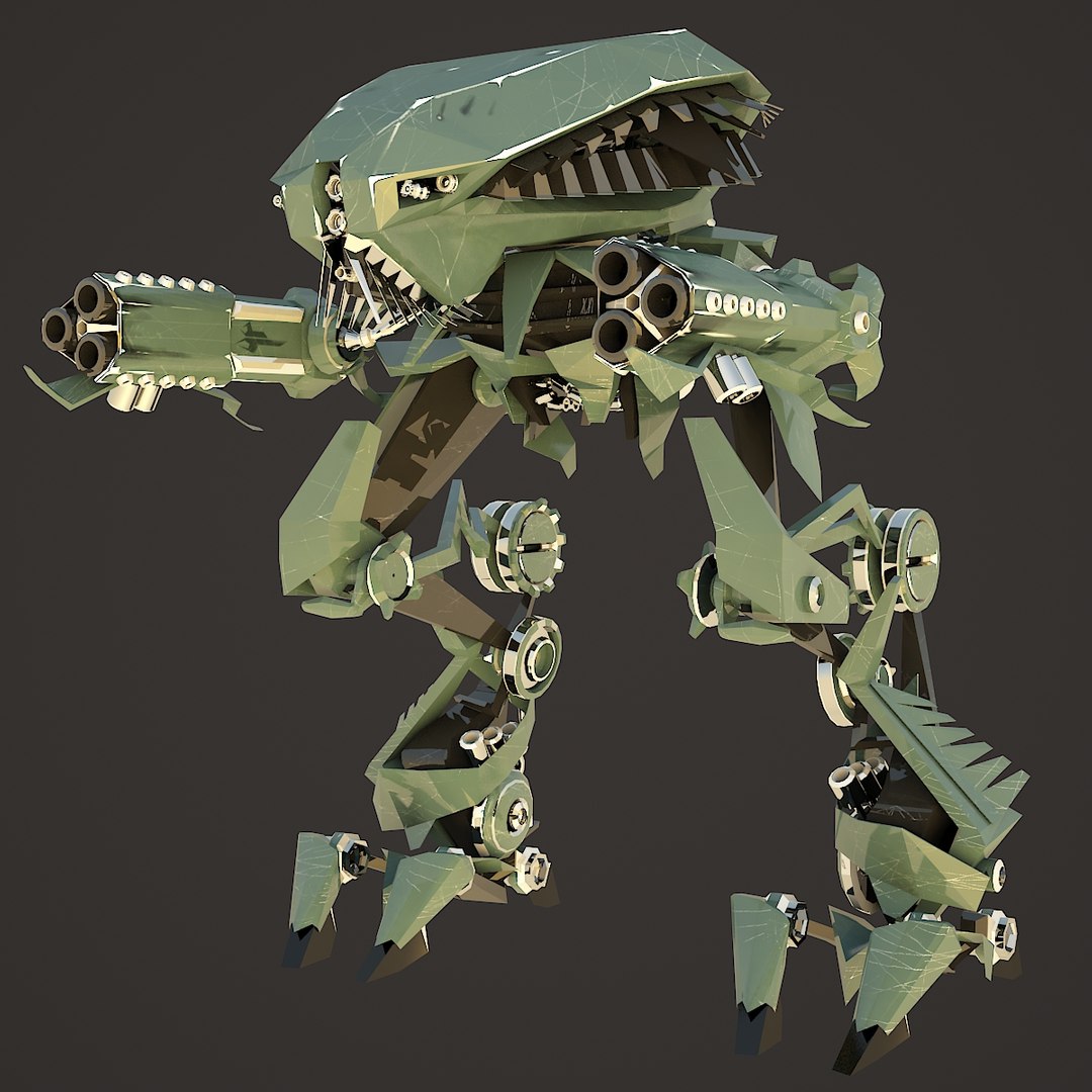 Alien Fighter Robot Rigged 3d Model