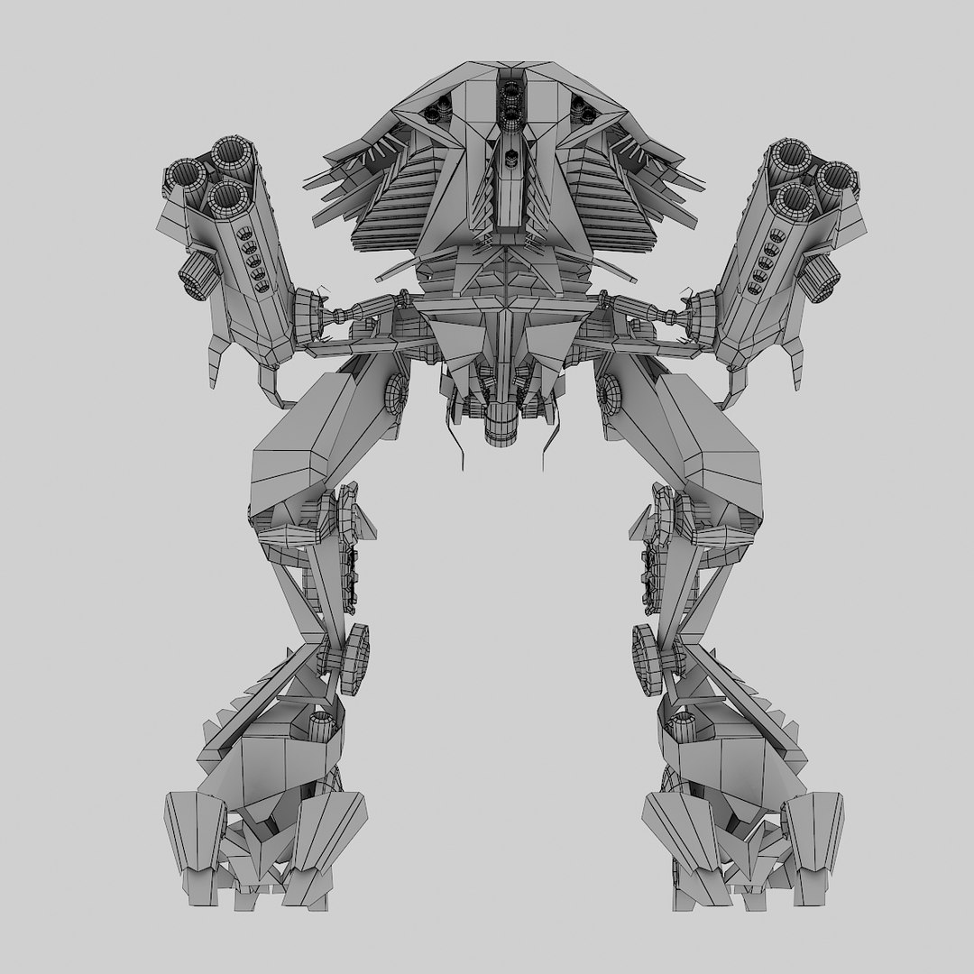 Alien Fighter Robot Rigged 3d Model