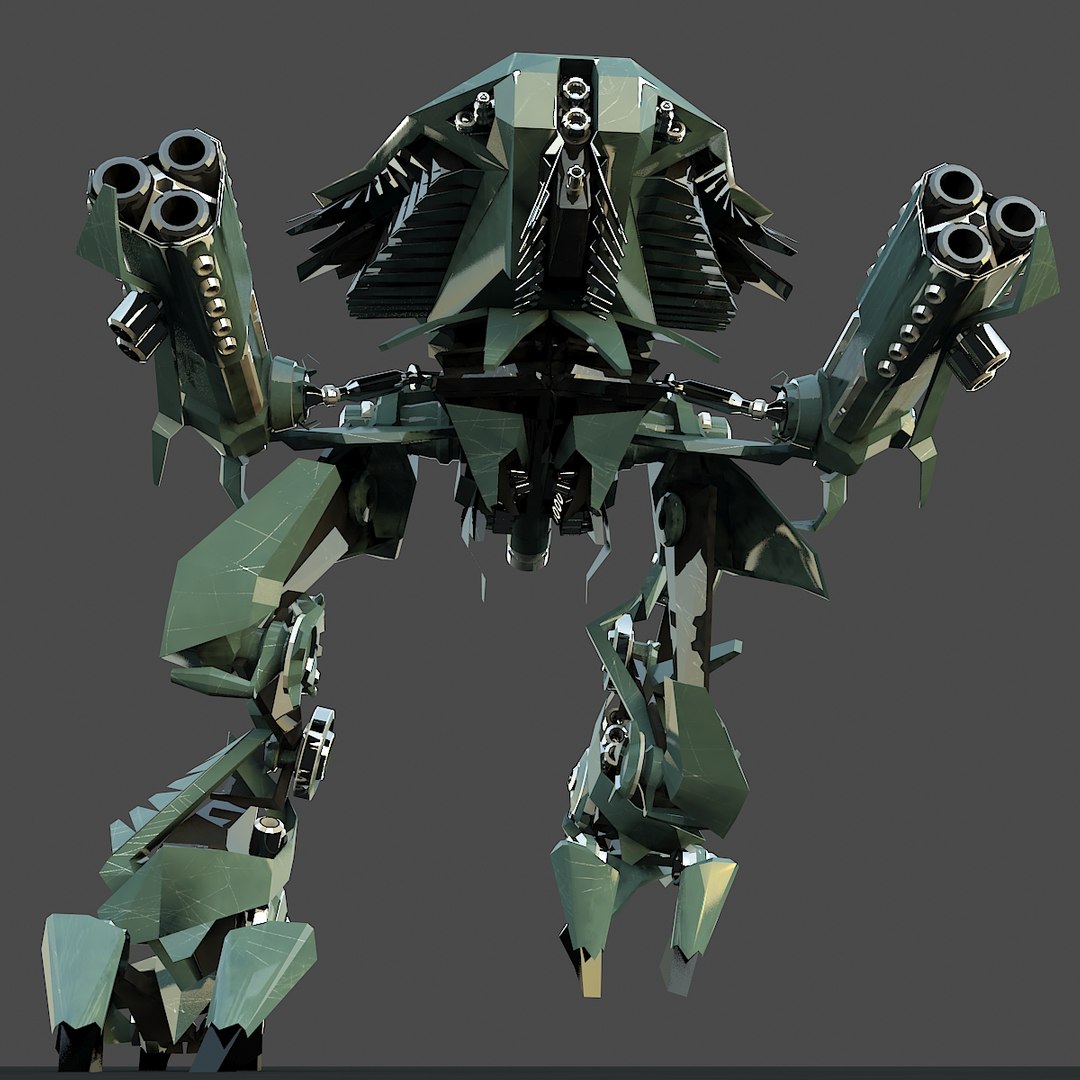 Alien Fighter Robot Rigged 3d Model