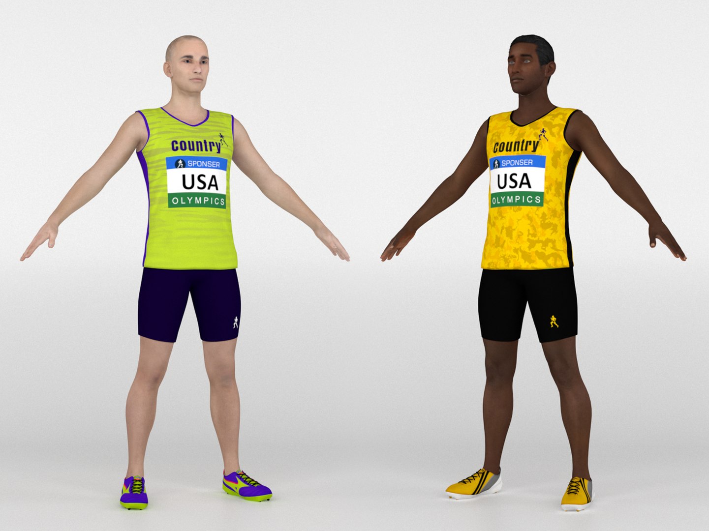 Athlete Runners 2 In 1 3D Model - TurboSquid 1764687