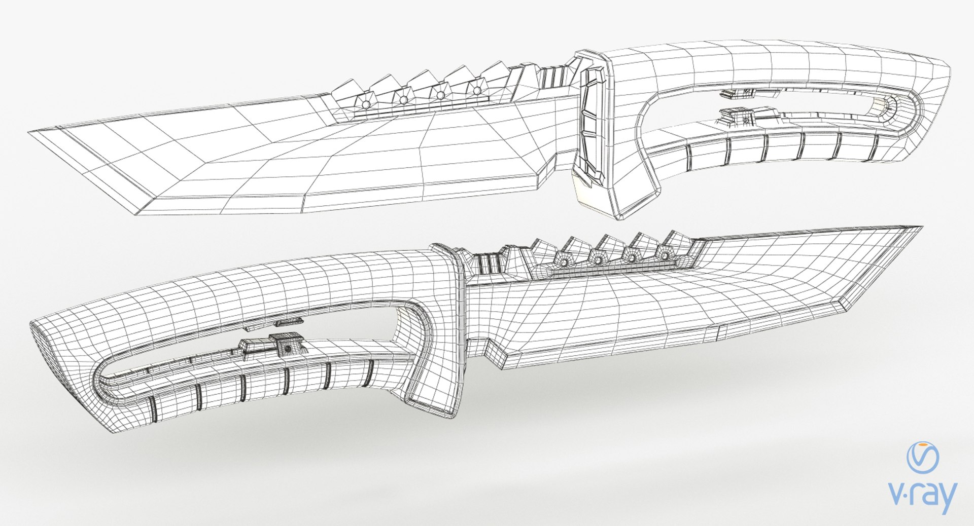 3d Model Sci-fi Knife Black Sci Fi