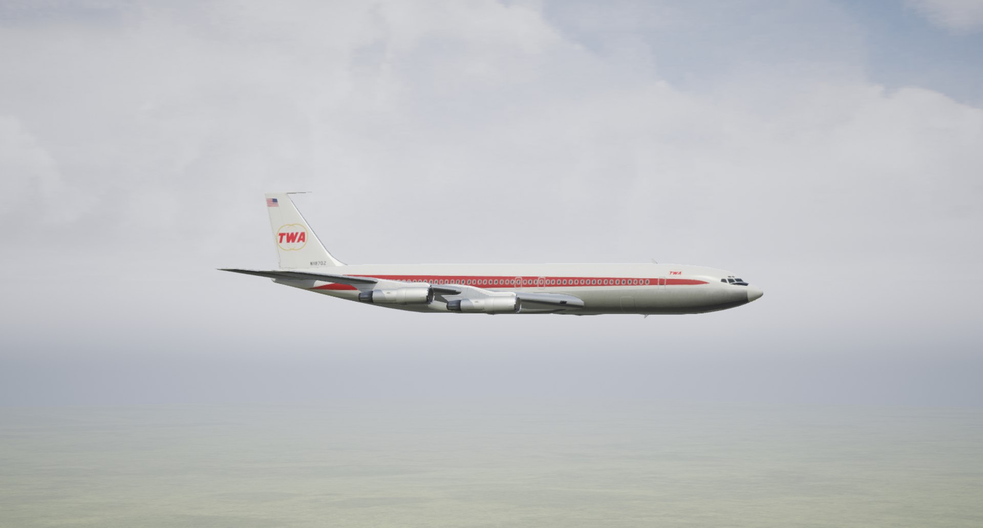 Low-poly Boeing Trans World 3d Obj