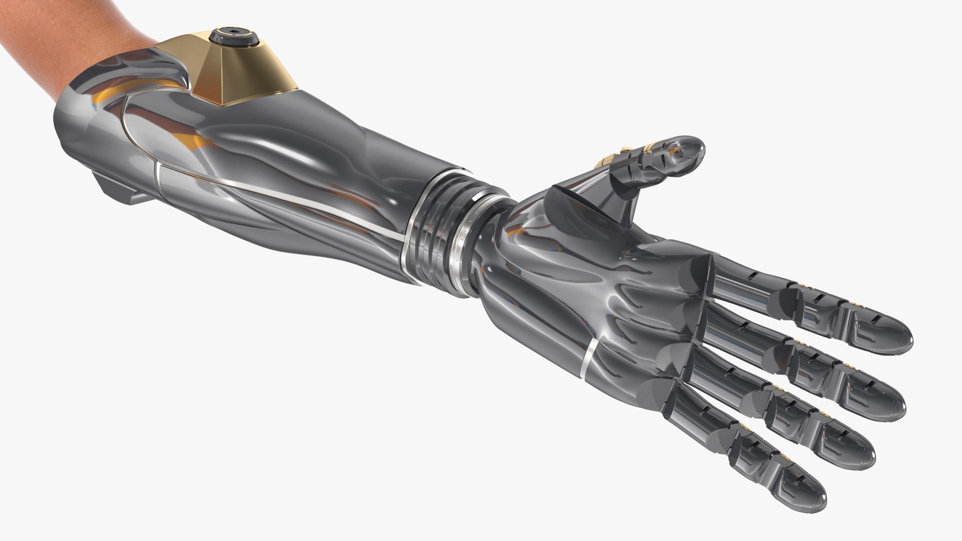 3D Woman with Mind Controlled Prosthetic Arm A-pose - TurboSquid 2132285