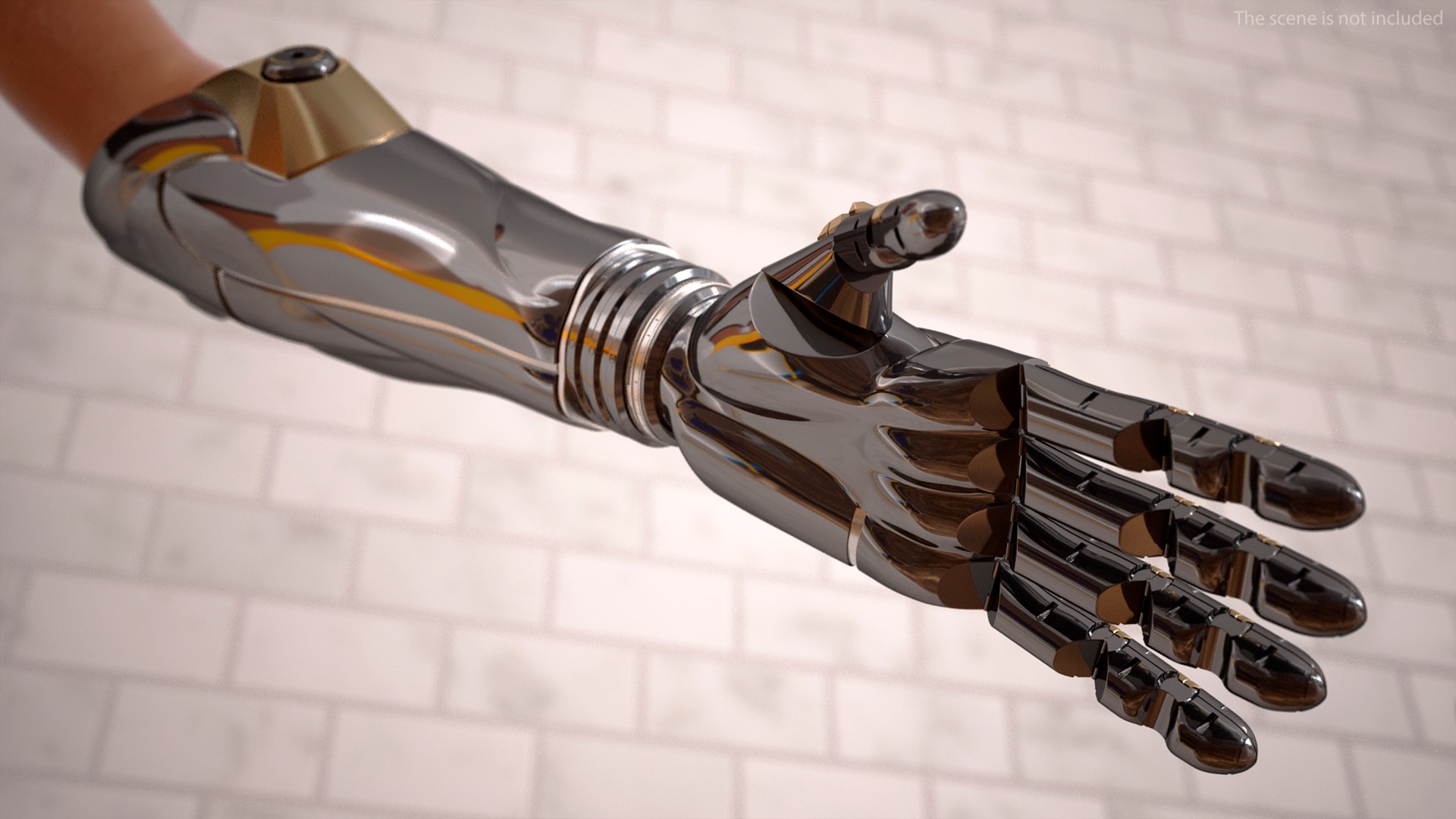 3D Woman with Mind Controlled Prosthetic Arm A-pose - TurboSquid 2132285