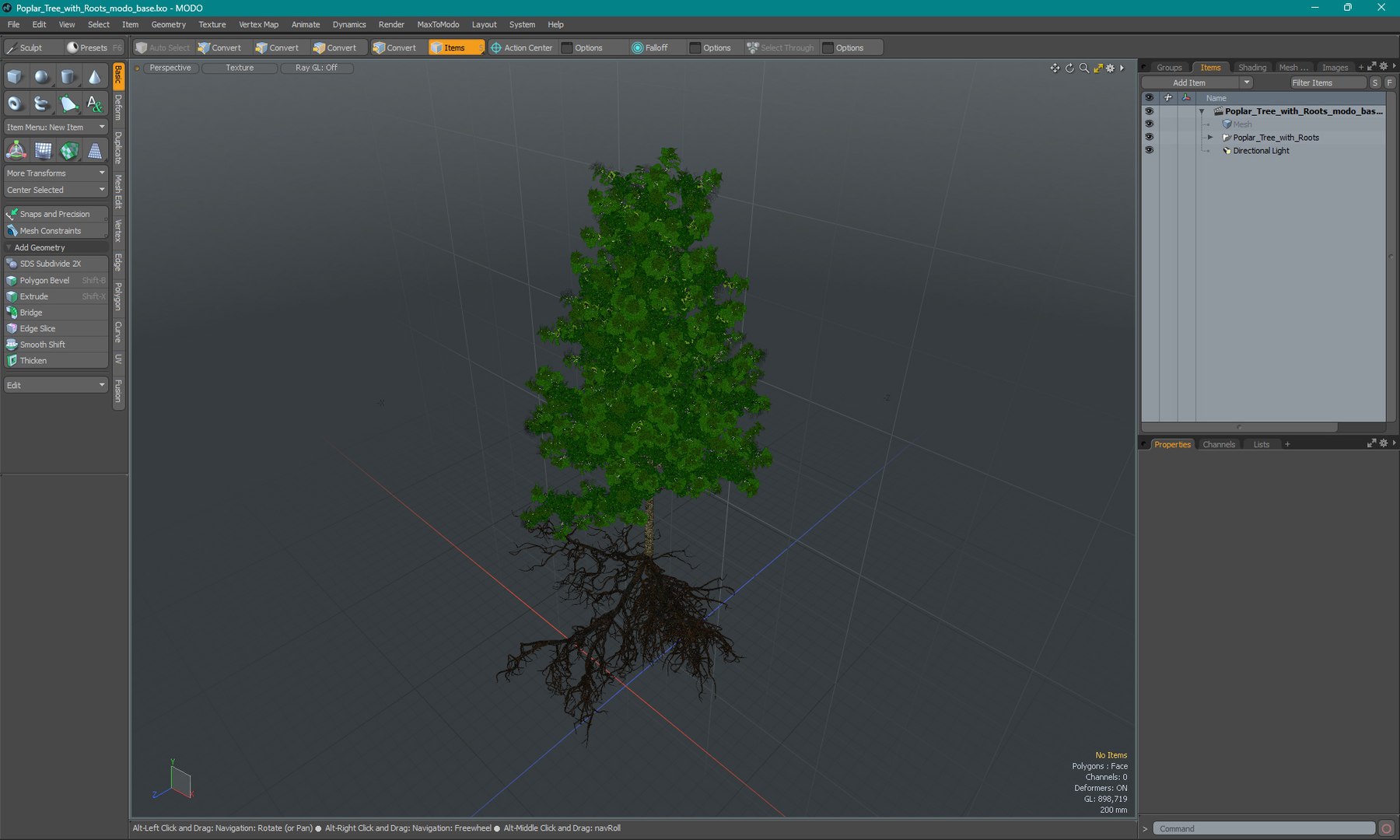 3D Poplar Tree With Roots - TurboSquid 2325165