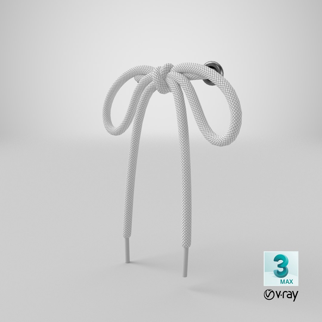 3D Model Shoelace 3v White PBR - TurboSquid 2107801