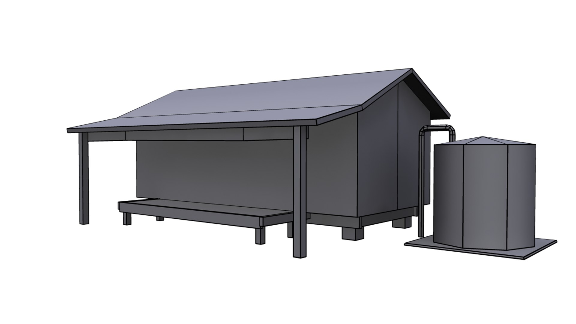 3d Shack House Model