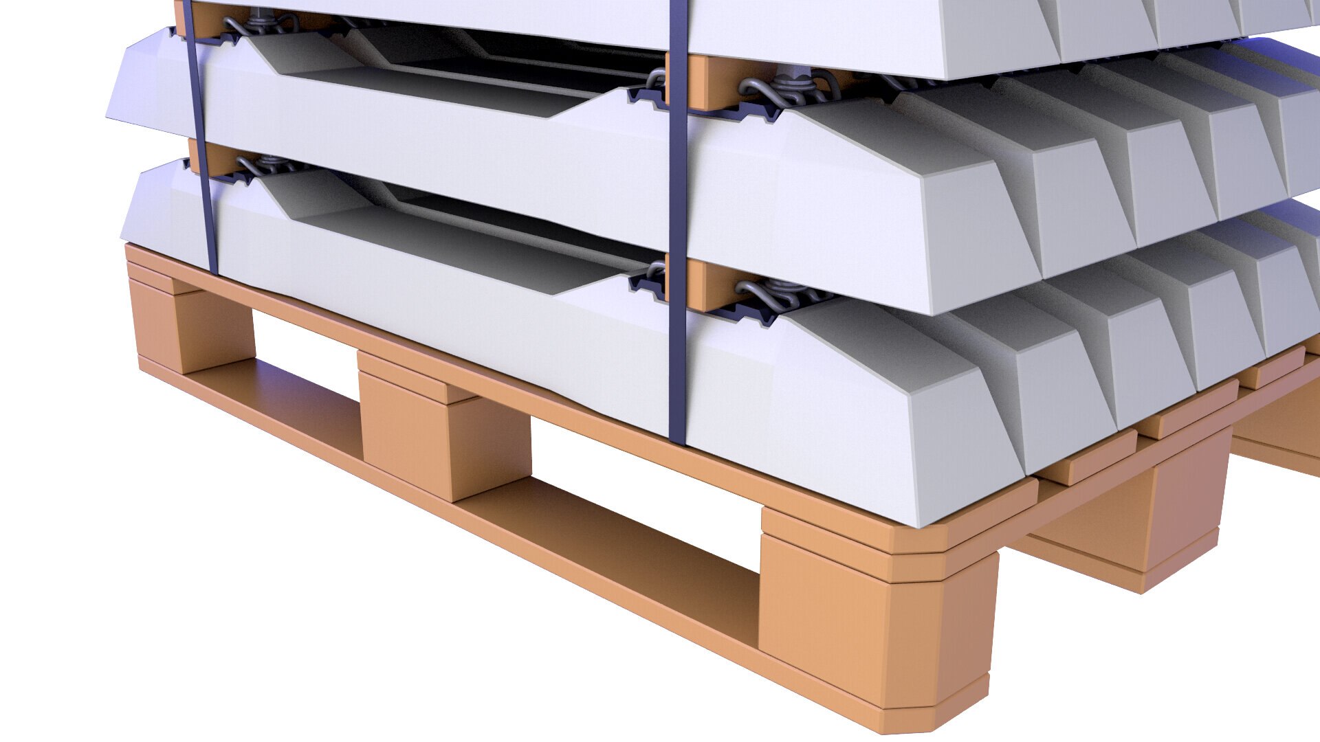 3D Model Pallet With Train Concrete Sleepers 26 - TurboSquid 2096416