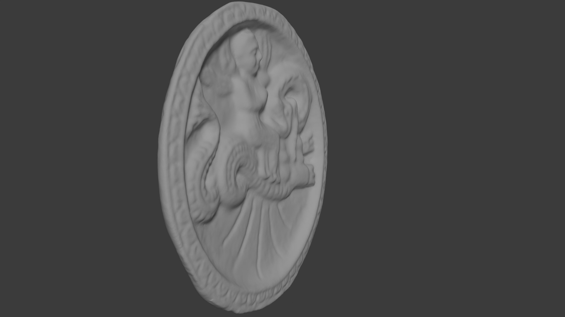 Plate With Sea Nymph Nereid Riding Sea Monster 3D Model - TurboSquid ...