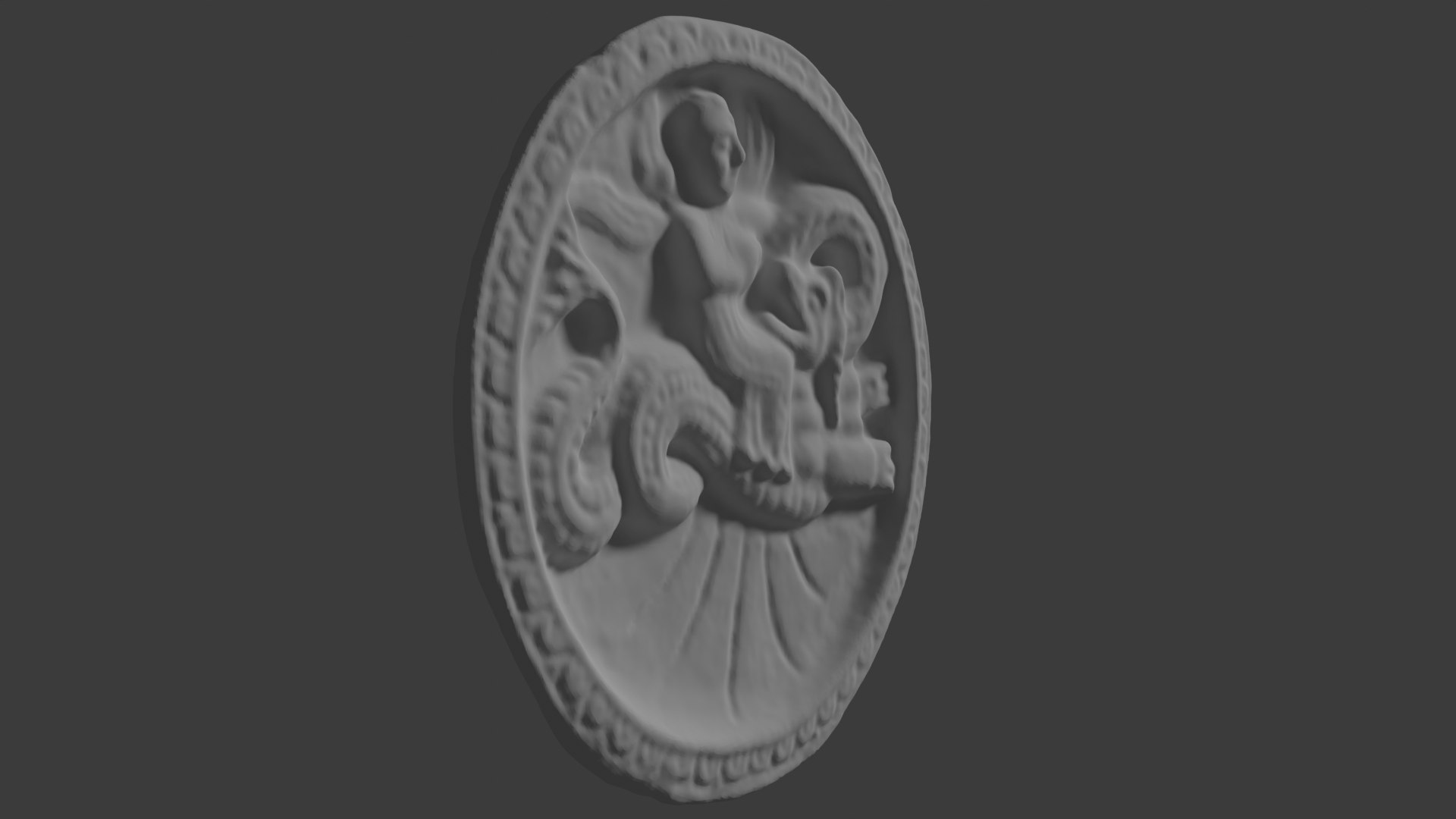 Plate With Sea Nymph Nereid Riding Sea Monster 3D Model - TurboSquid ...