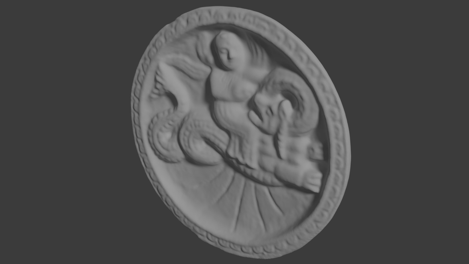 Plate With Sea Nymph Nereid Riding Sea Monster 3D Model - TurboSquid ...