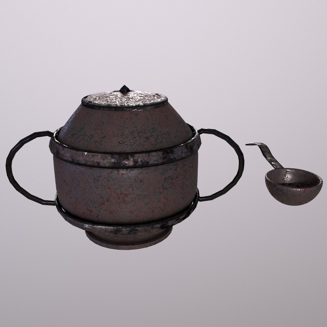 3D Medieval Teapot and Ladle Game Ready Low Poly model - TurboSquid 1788512