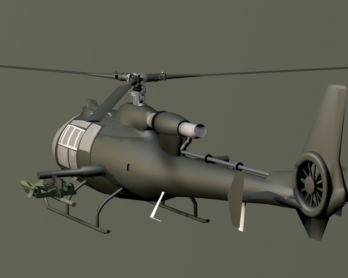 helicopter sa 342 3d c4d