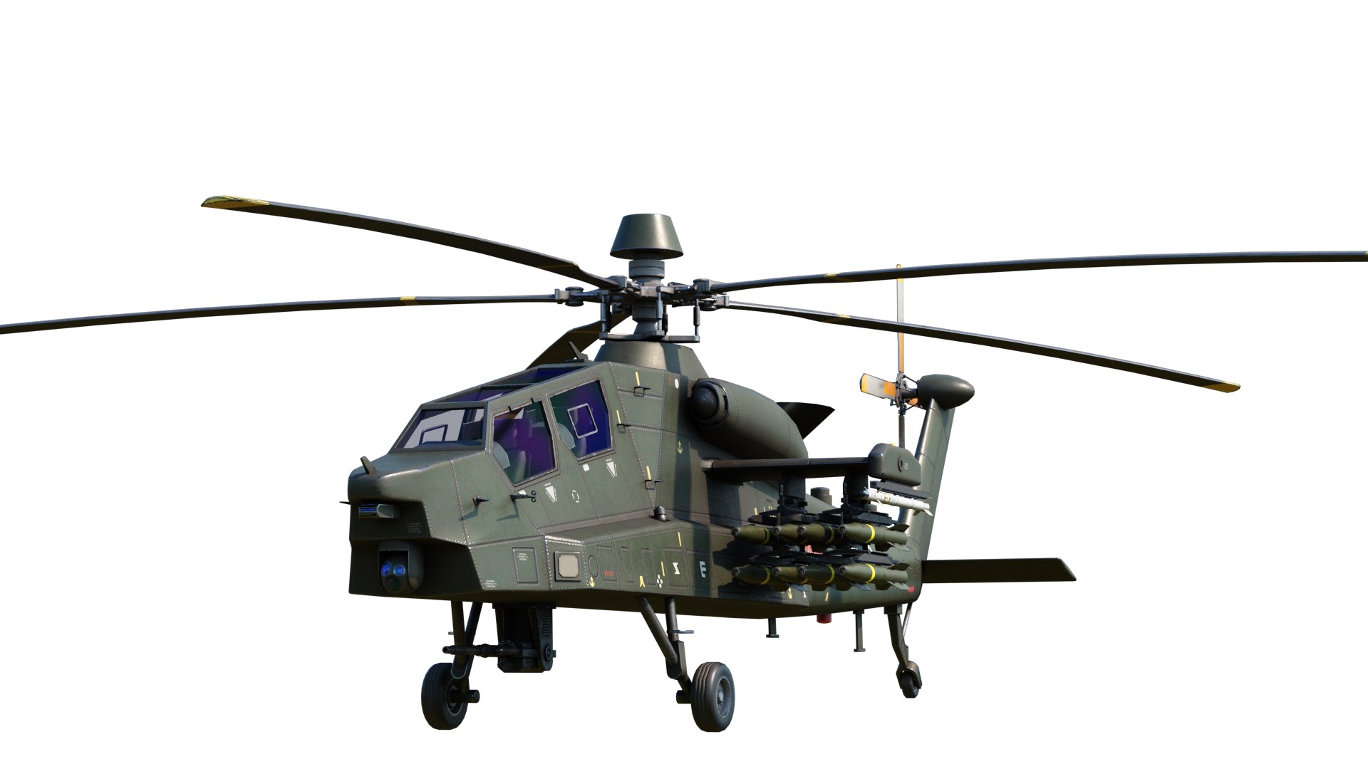 3D 4 Coatings Of Chinese New Heavy Attack Helicopter Z21 - TurboSquid ...