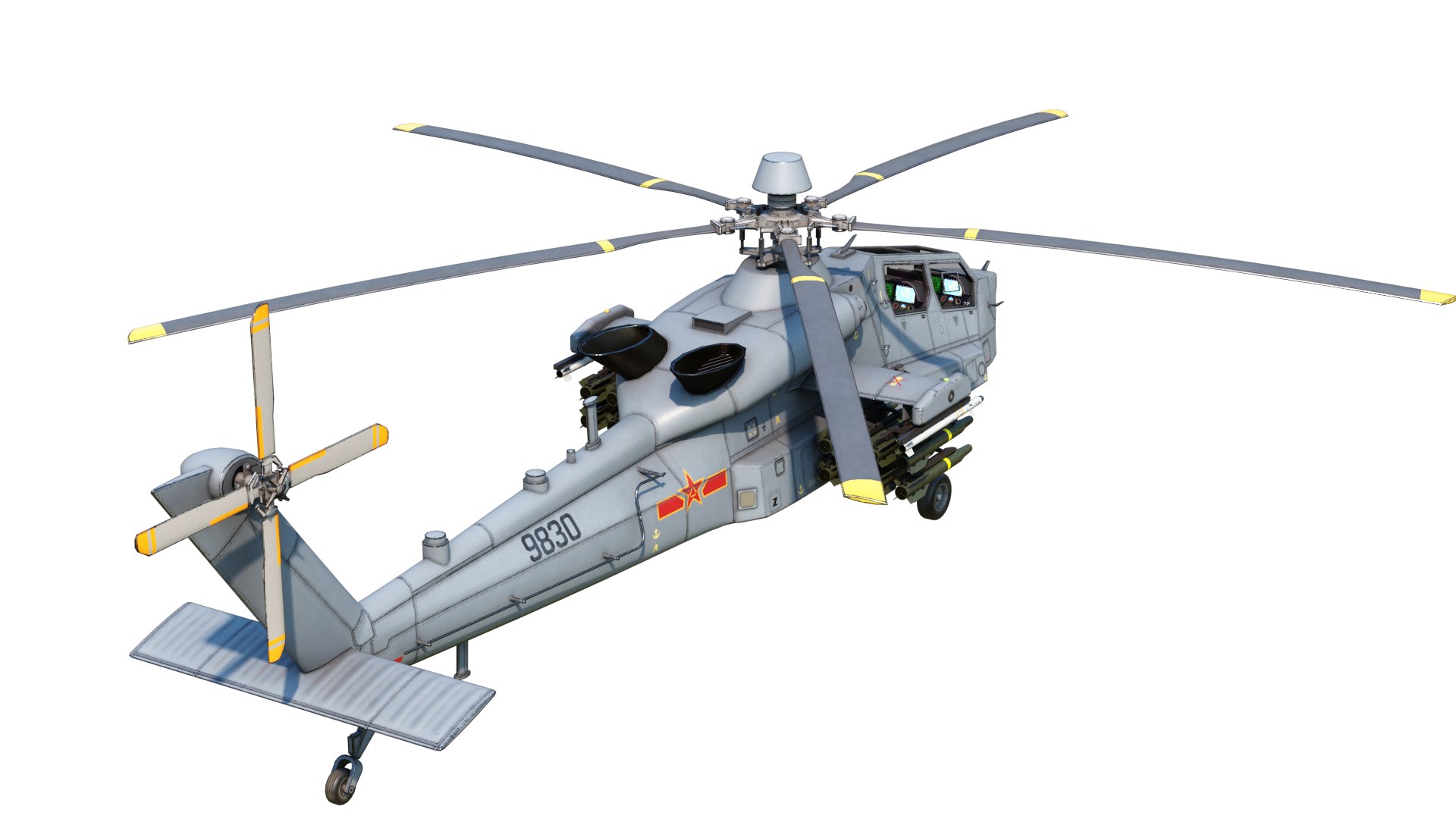 3D 4 Coatings Of Chinese New Heavy Attack Helicopter Z21 - TurboSquid ...