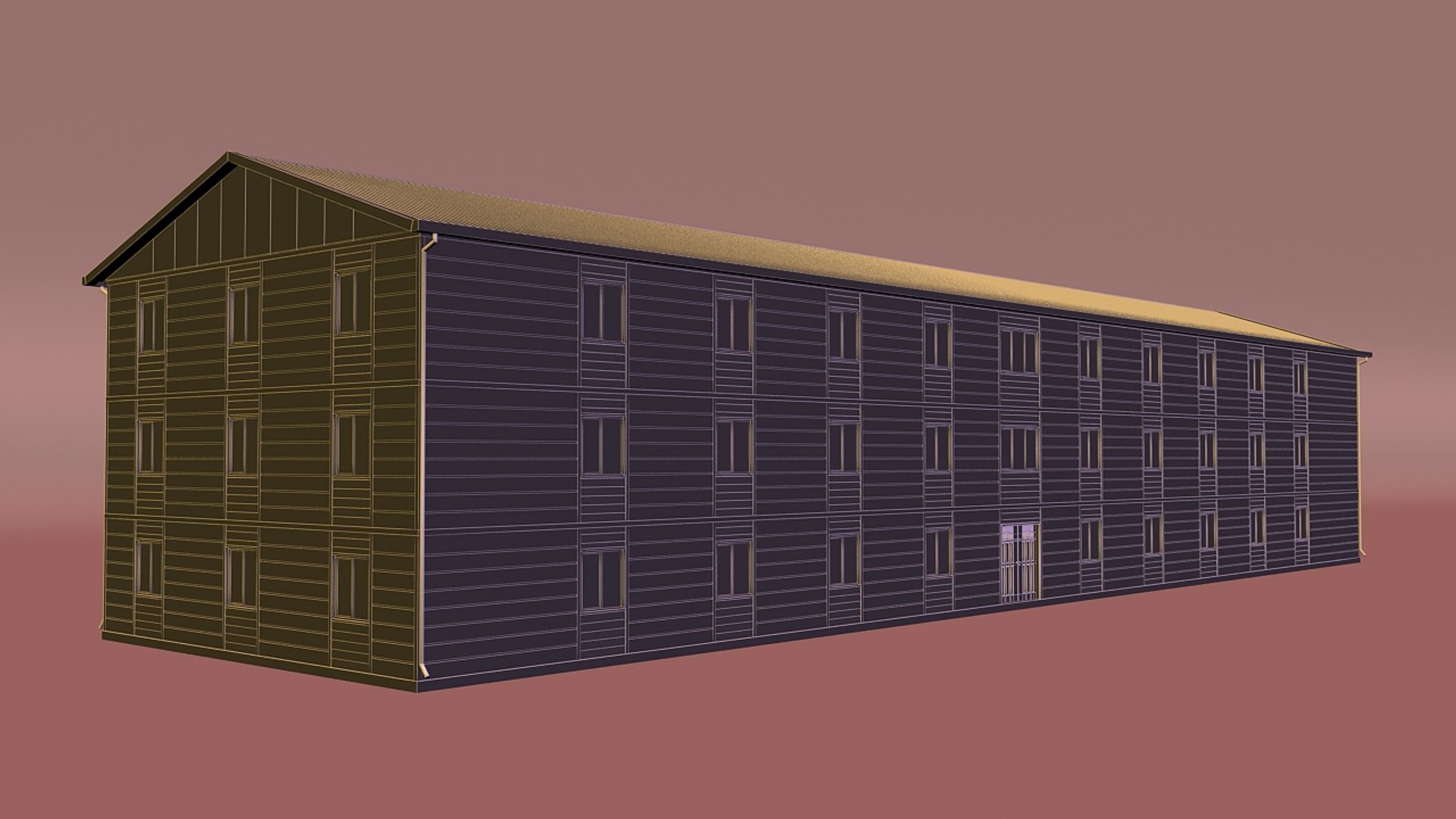 3d obj prefabricated building 1