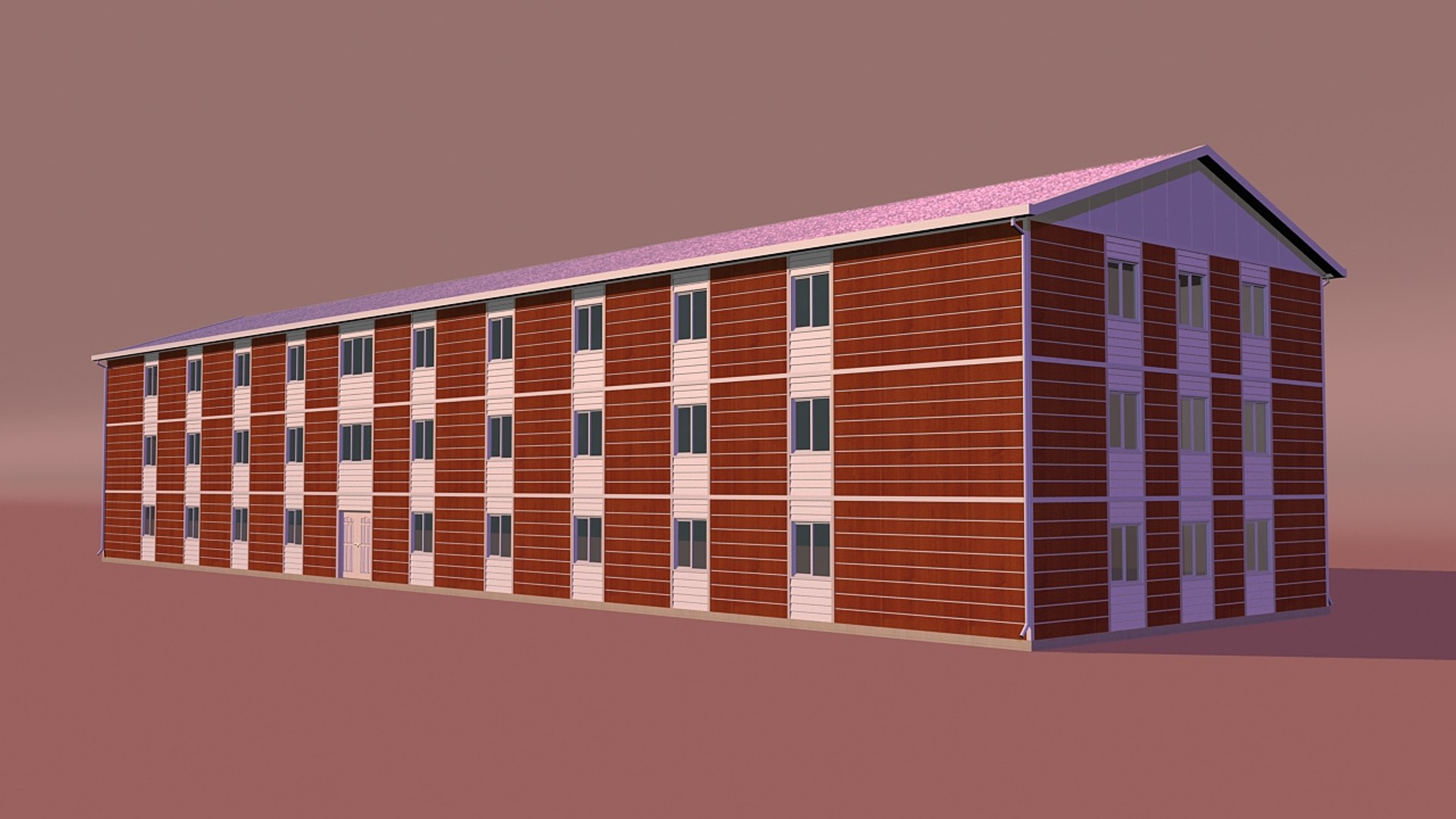 3d obj prefabricated building 1