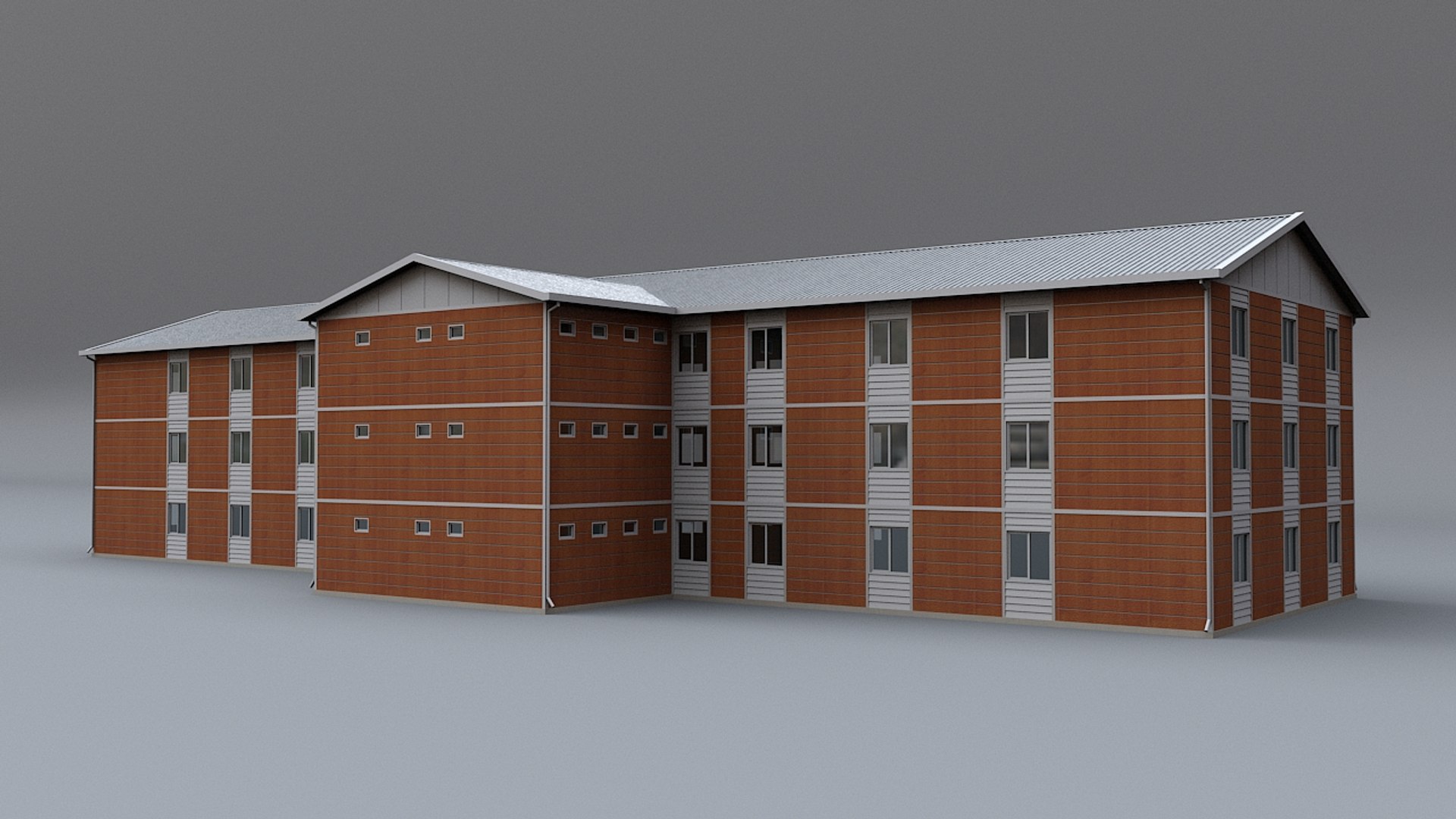 3d obj prefabricated building 1