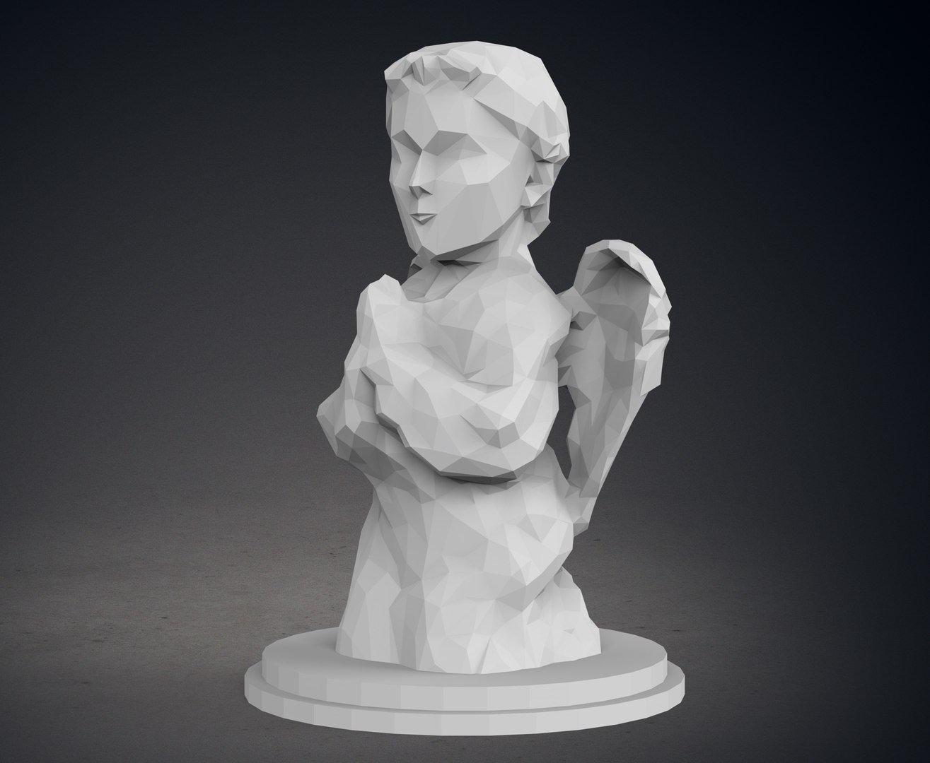 Low Poly Praying Angel Statue 3D Model - TurboSquid 2226358