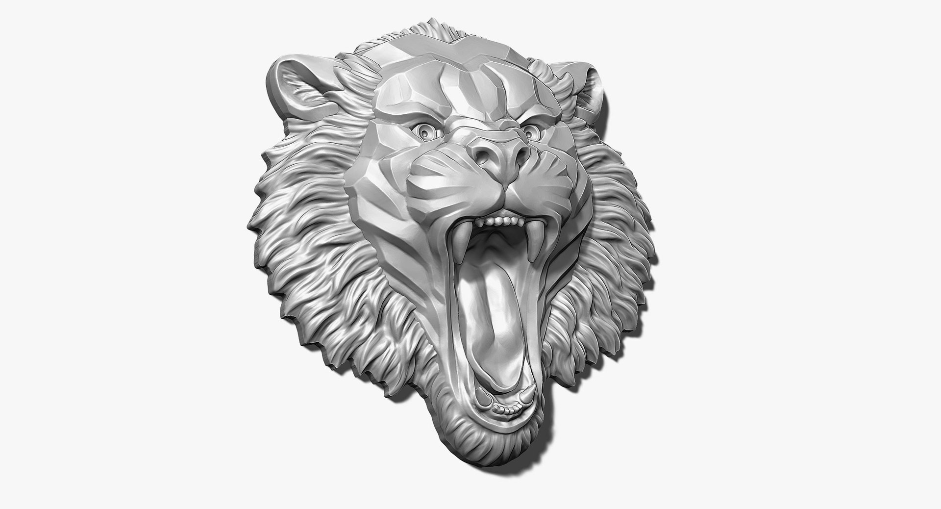 Angry Tiger Head Bas-relief 3D Model - TurboSquid 1406730