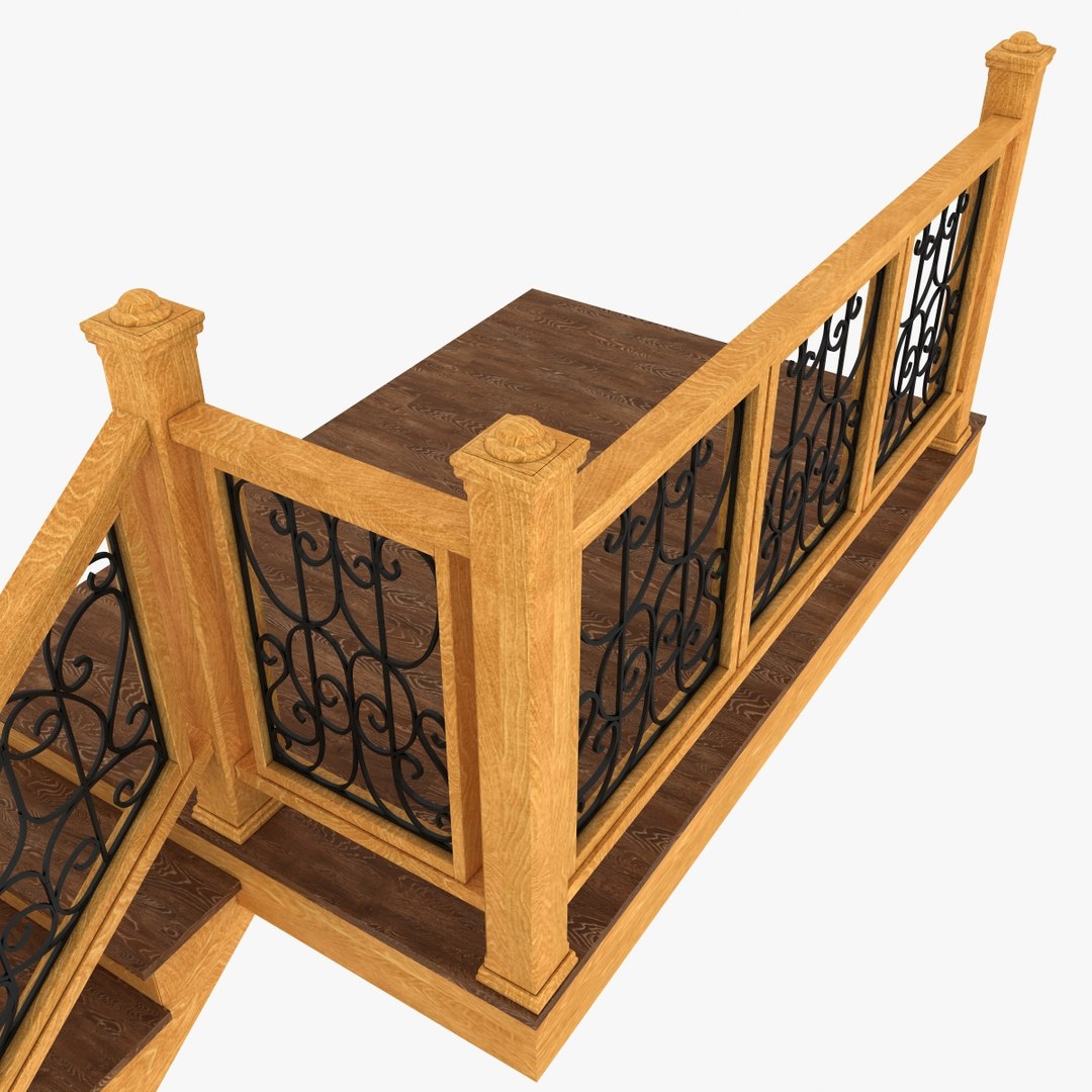obj stairs forged railing