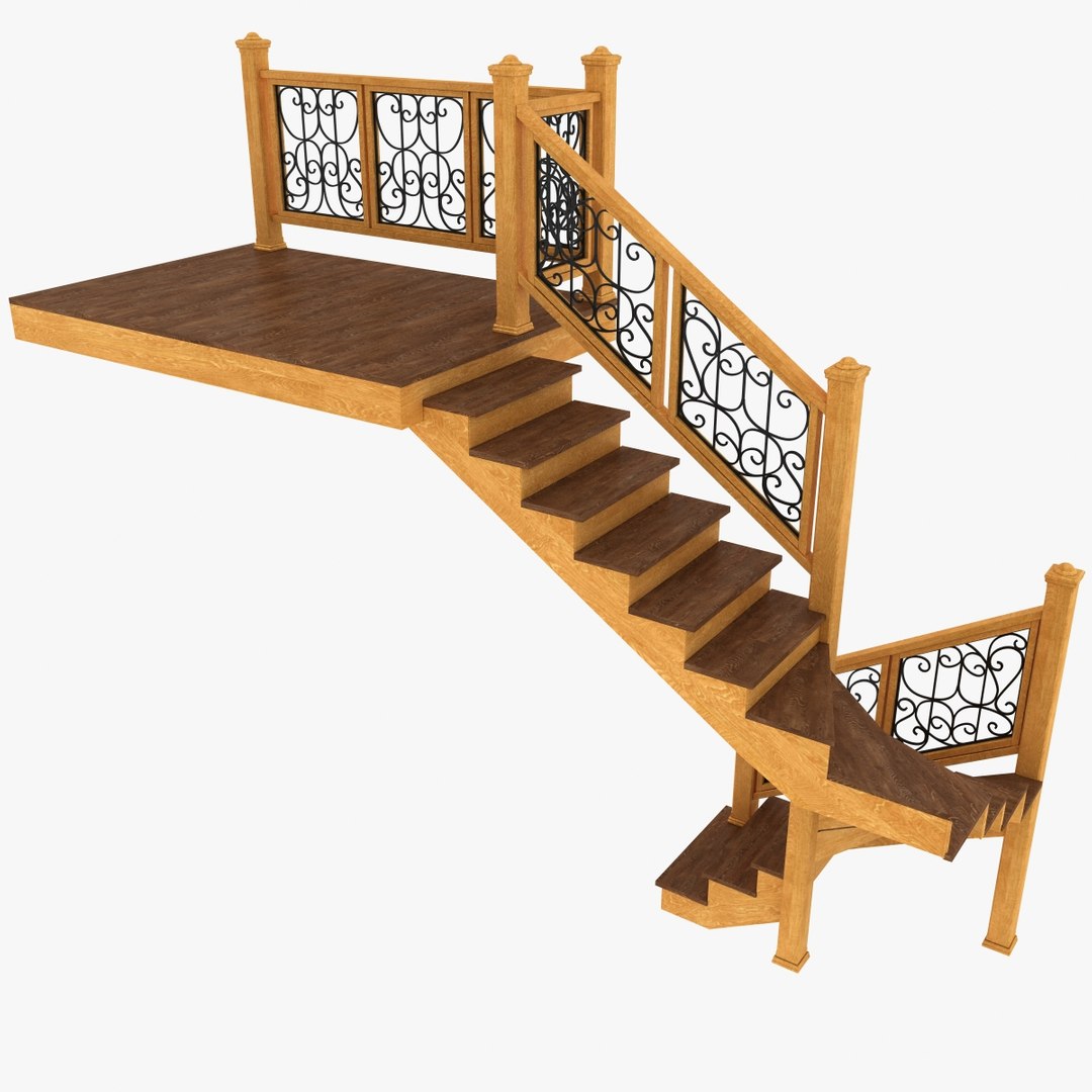 obj stairs forged railing