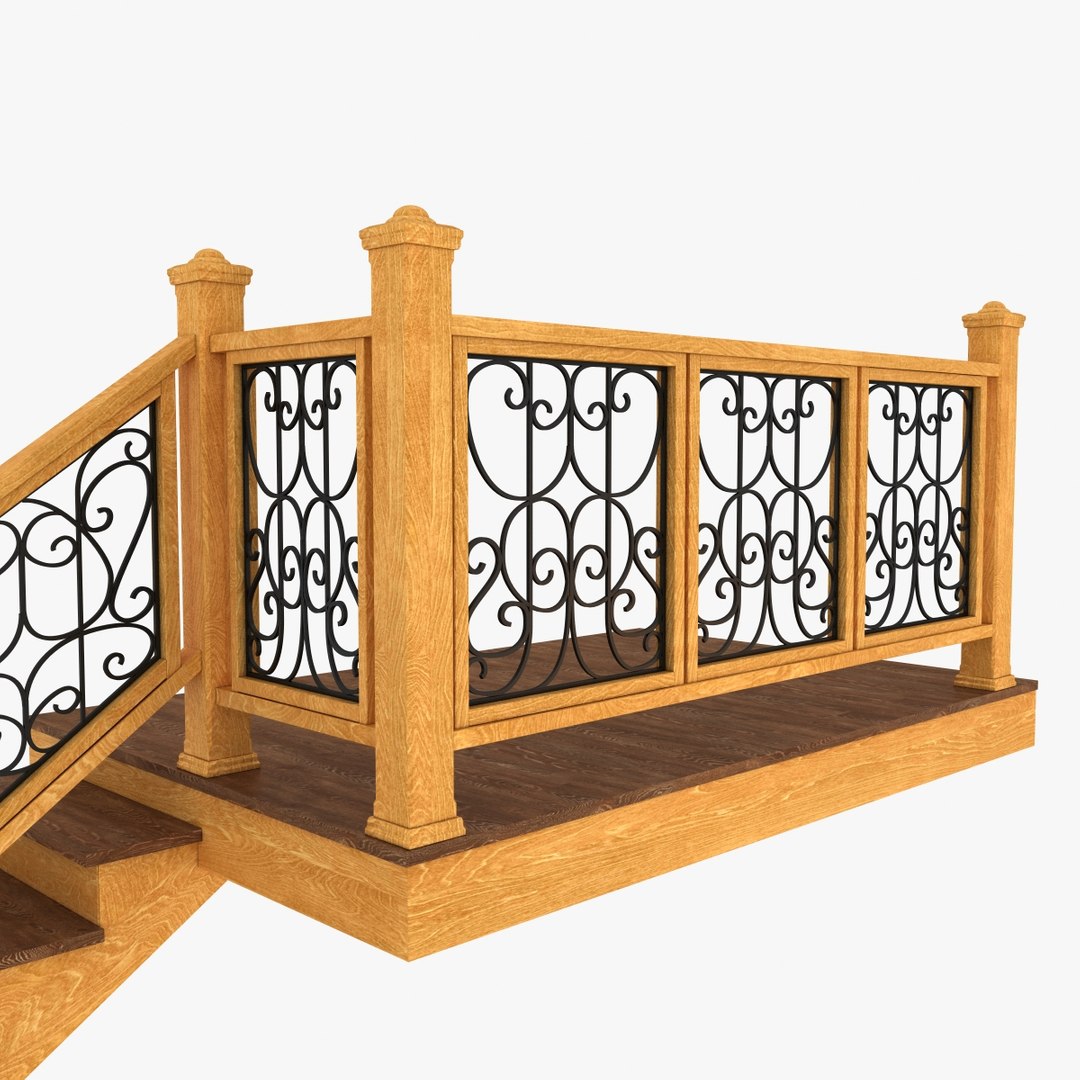 obj stairs forged railing