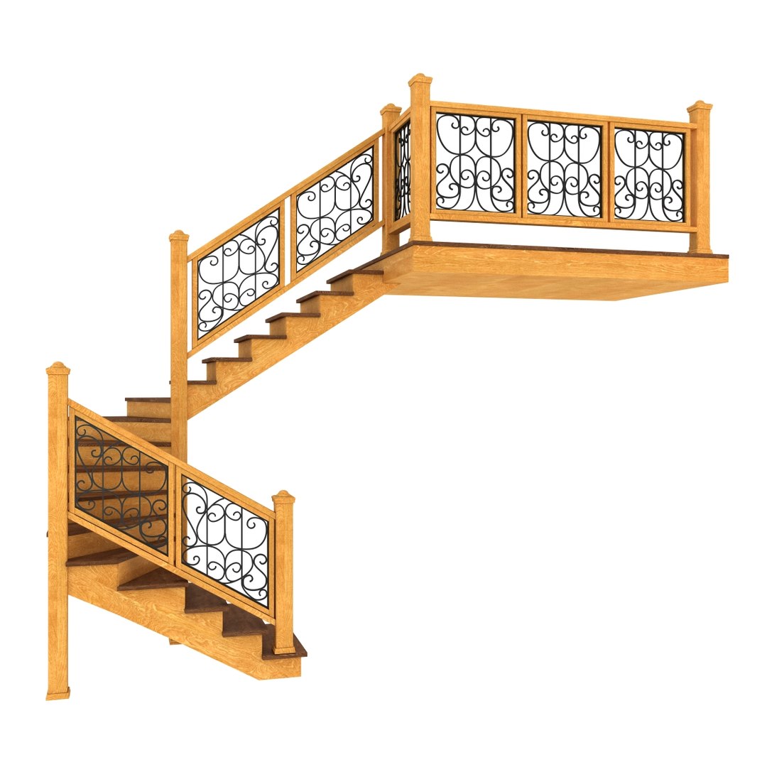 obj stairs forged railing