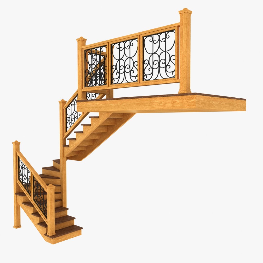 obj stairs forged railing