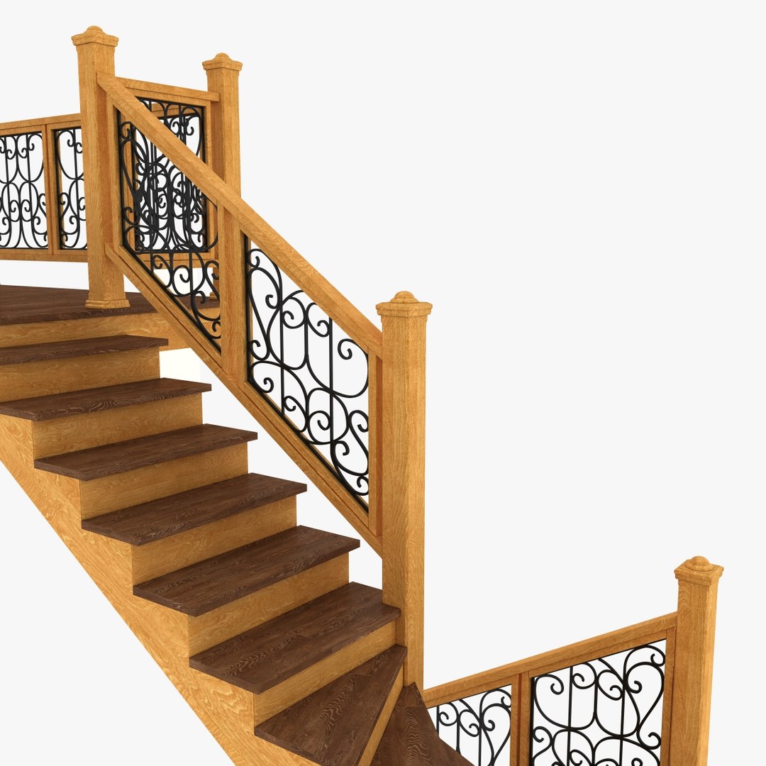 obj stairs forged railing