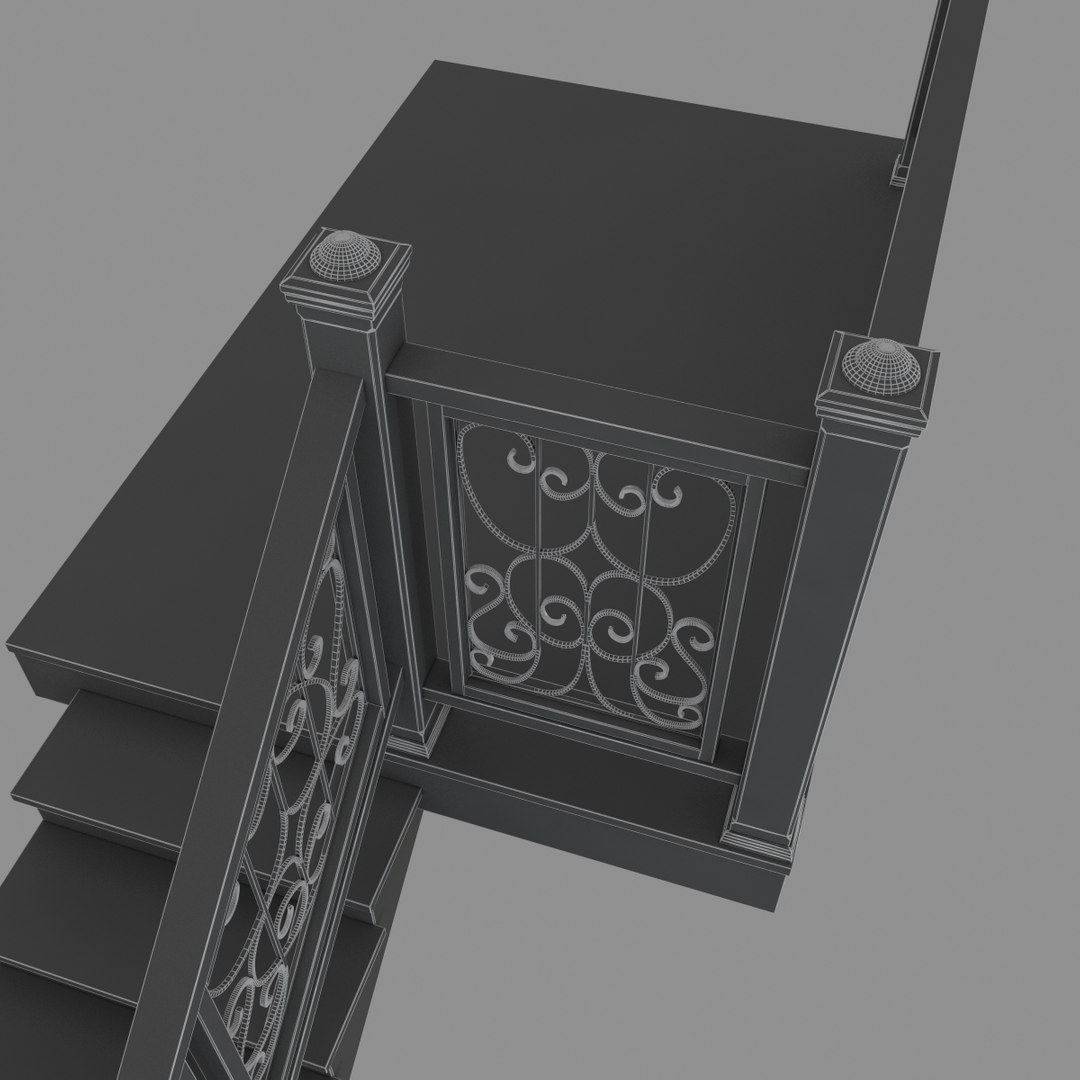 obj stairs forged railing