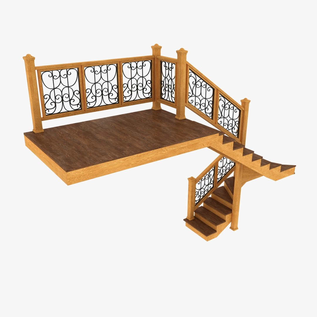 obj stairs forged railing