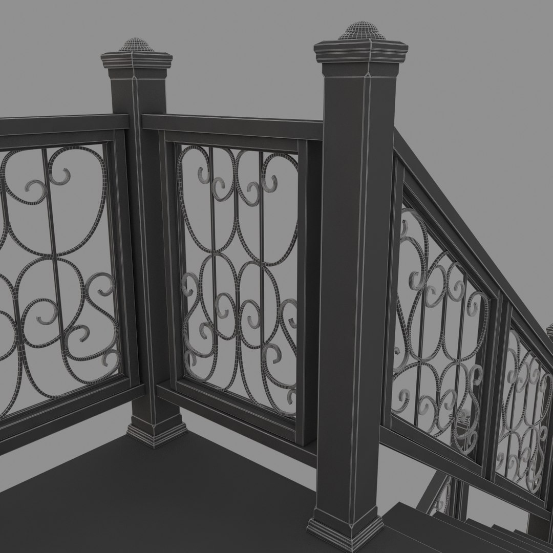 obj stairs forged railing