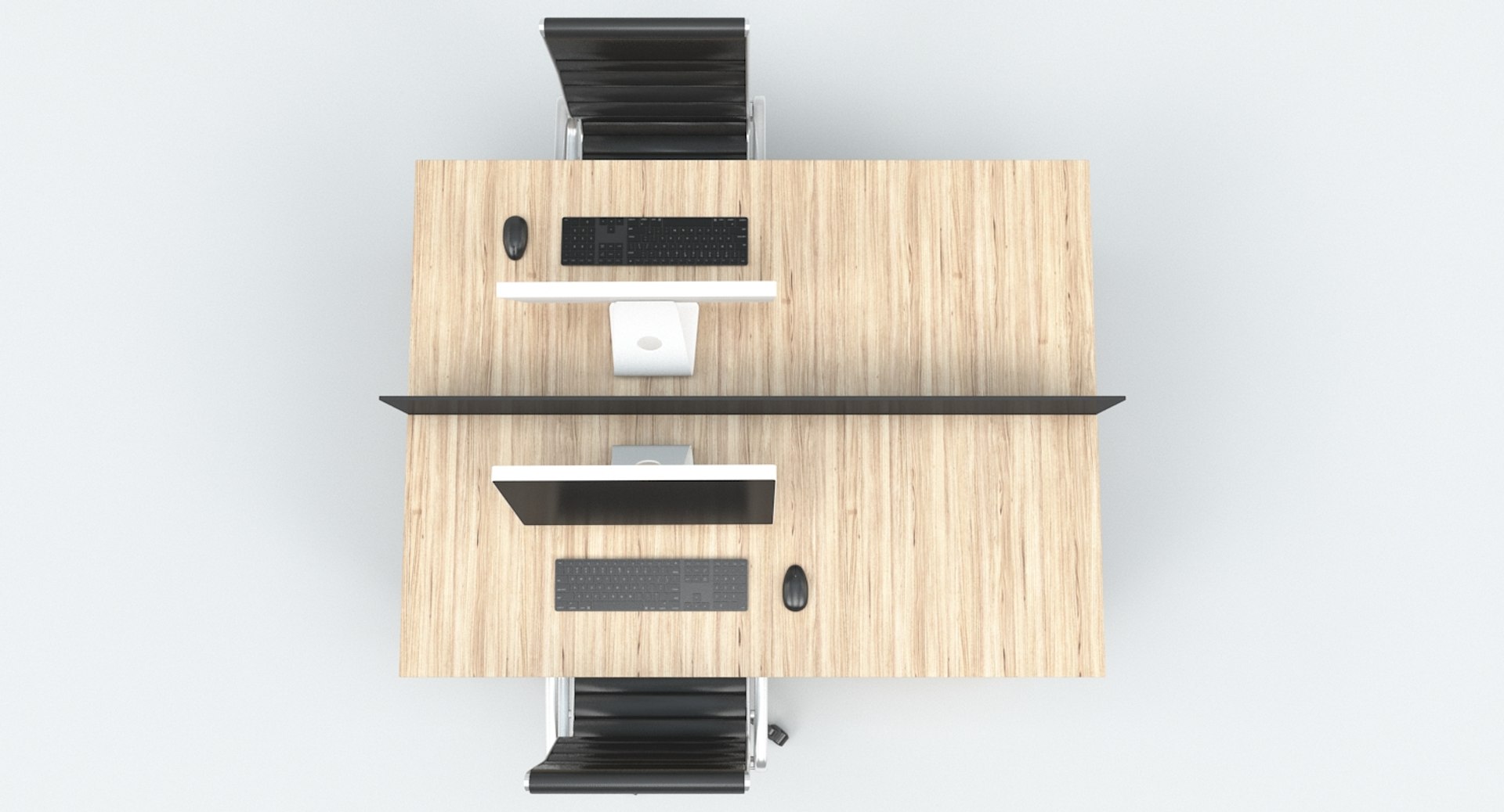 3D Dual Desk Unit Model - TurboSquid 1297857