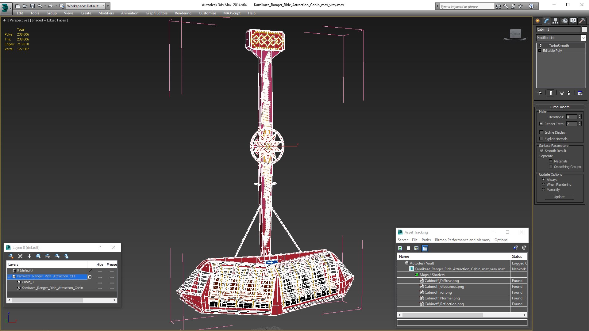 Kamikaze Ranger Ride Attraction Cabin 3D model - TurboSquid 1755674
