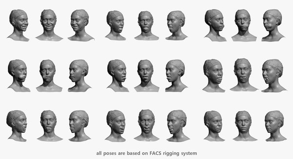 Freya Clean Scans Full Expression Set-56 포즈 컬렉션 3D 모델 - TurboSquid 1721760