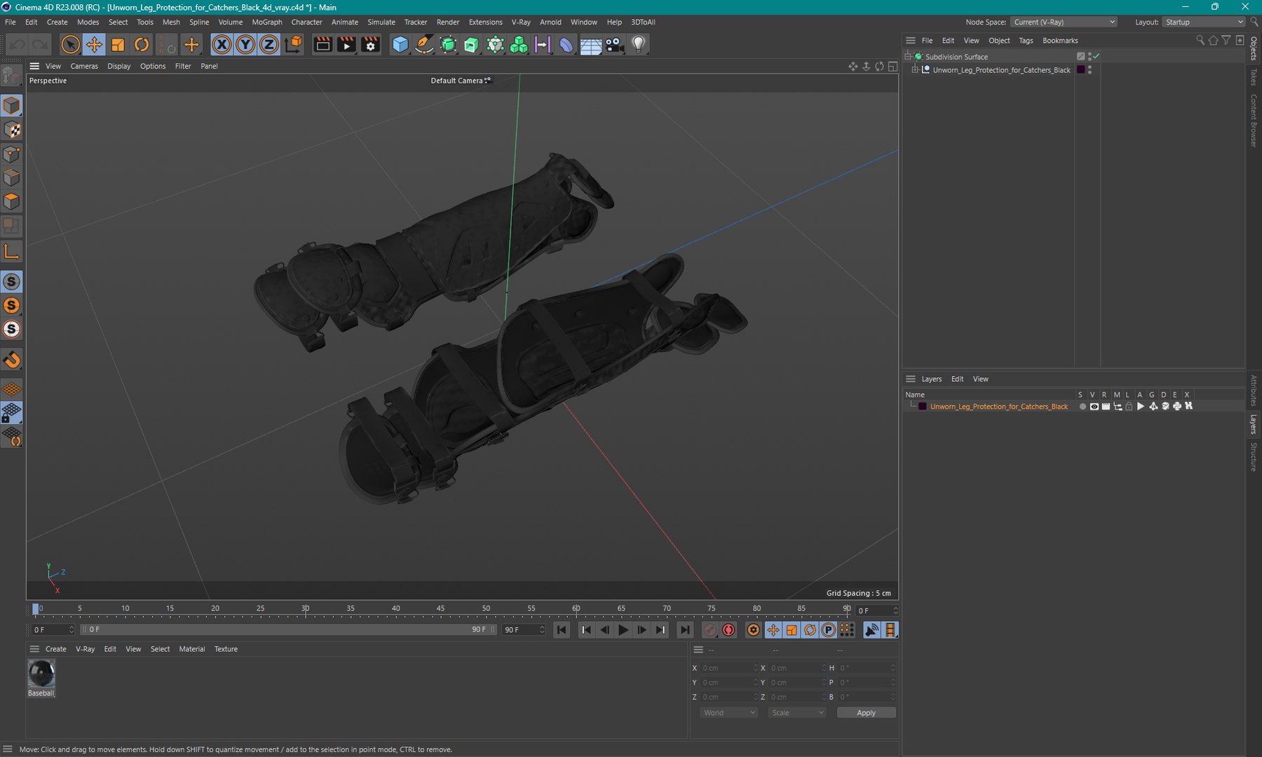 3D Unworn Leg Protection For Catchers Black Model - TurboSquid 2419400