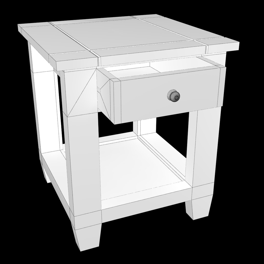 Bedroom Bedside Table Draw 3d Model
