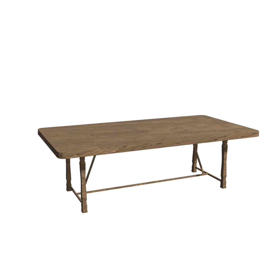 3D Rustic Collection Dining Table Model - TurboSquid 2207931